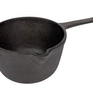 Jim Beam JB0204 Pre-Seasoned Heavy Duty Construction Cast Iron Basting Pot for Grilling and Oven, Large, Black