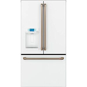 cafe ge cye22tp4mw2 caf0233 22 cu.ft. matte white counter-depth french door refrigerator