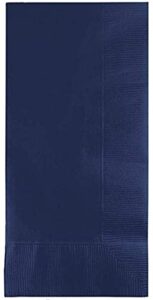 100 navy dinner napkins for wedding, party, bridal or baby shower, disposable bulk supply quality product (navy)