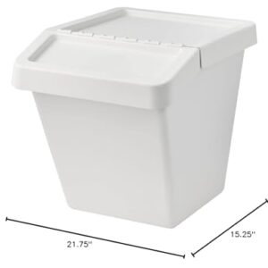 IKEA Sortera Recycling Bin with Lid White 702.558.99 Size 16 Gallon