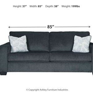 Signature Design by Ashley Altari Modern Queen Sofa Sleeper with 2 Accent Pillows, Dark Gray