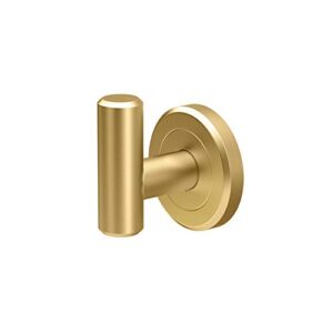 gatco 4235 latitude ii, single robe hook, brushed brass/wall mounted towel and robe hook for bathroom, 2.25"