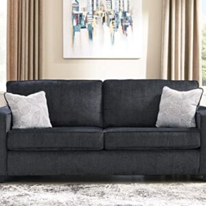 Signature Design by Ashley Altari Modern Queen Sofa Sleeper with 2 Accent Pillows, Dark Gray