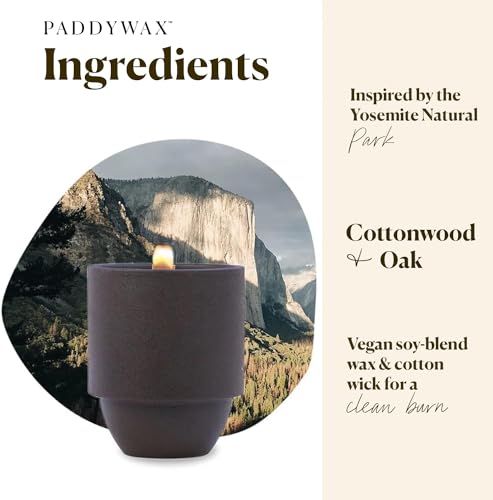 Paddywax National Parks Artisan Soy Wax Scented Candle Made in the USA, 11-Ounce Textured Ceramic Jar, Yosemite