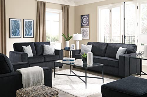 Signature Design by Ashley Altari Modern Queen Sofa Sleeper with 2 Accent Pillows, Dark Gray