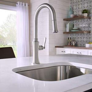 Draper 1H Kitchen Pull Down Kitchen Faucet w/SnapBack and Dockforce 1.75 gpm Stainless Steel