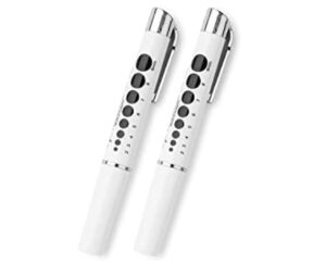 primacare dl-9325-2 led diagnostic reusable and lightweight medical pen light for nurse, student, doctors emt, batteries included, white, pack of 2