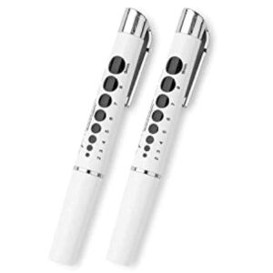 PrimaCare DL-9325-2 LED Diagnostic Reusable and Lightweight Medical Pen Light for Nurse, Student, Doctors EMT, Batteries Included, White, Pack of 2