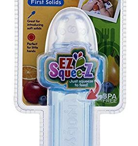 Nuby EZ Squee-Z Silicone Self Feeding Baby Food Dispenser (Blue, 1 Count (Pack of 1))