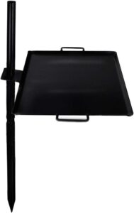 gamemaker gravity skillet & pole | open fire camping griddle/skillet black | skillet dimensions: 18.625” x 15.625”