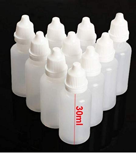 24 Pcs 30ml 1 oz Empty Squeezable Soft Plastic Dropper Bottle Eye Liquid Dropping Container with Screw On Cap for Essential Oil Sample Liquid Reagent Cosmetic Lab Drops