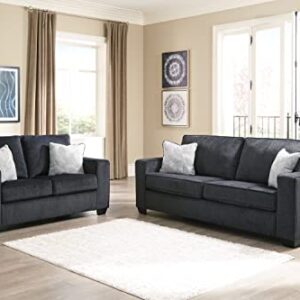 Signature Design by Ashley Altari Modern Queen Sofa Sleeper with 2 Accent Pillows, Dark Gray