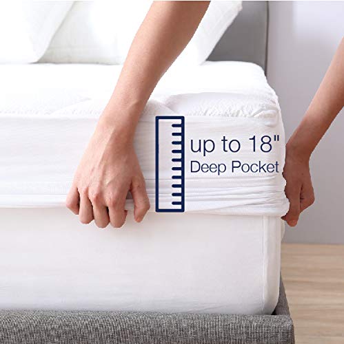 EXQ Home Mattress Pad Twin XL Twin Extra Long Size Quilted Mattress Protector Fitted Sheet Cooling Mattress Cover for Bed Stretch Up to 18”Deep Pocket (Breathable)