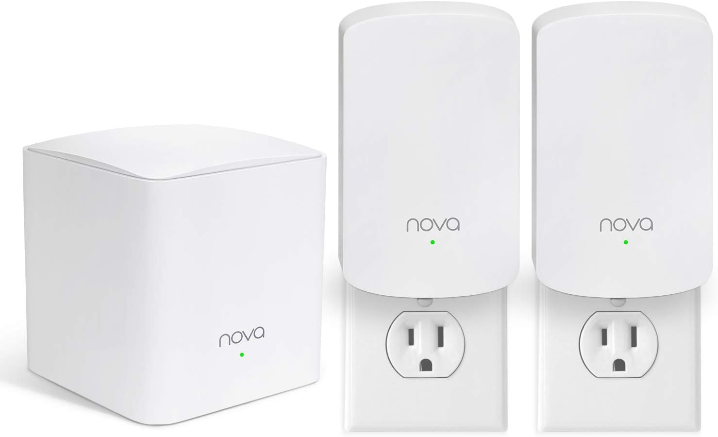 Tenda Nova Mesh WiFi System MW5 - Covers up to 3500 sq.ft - AC1200 Whole Home WiFi Mesh System - Dual-Band Mesh Network for Home Internet - Gigabit Mesh Router for 60 Devices - Plug-in Design - 3-Pack