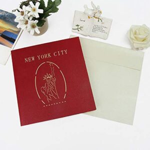 New York 3D Pop Up Card and Envelope - Unique Pop Up Greeting Card for Birthday, Mother's Day, New Year, Anniversary, Valentine, Wedding, Graduation, Thank You. New York