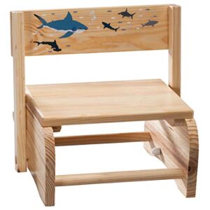 fox valley traders 2-in-1 children's step stool and chair, sharks design