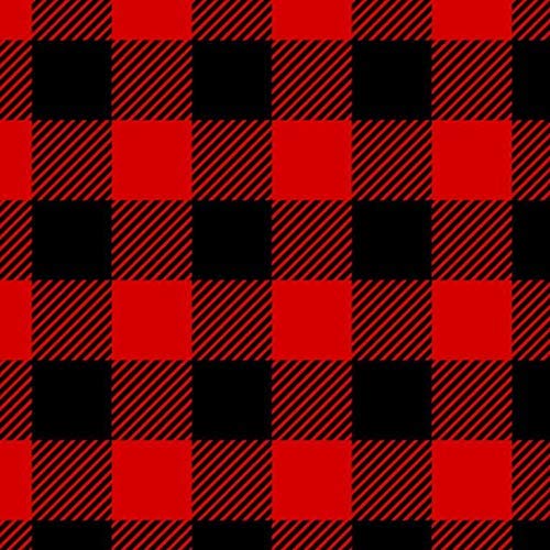 Black & Red Buffalo Plaid Flannel Fabric, by The Yard