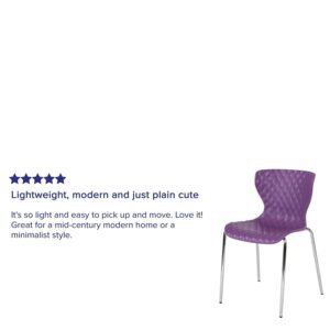 Flash Furniture Lowell Contemporary Design Purple Plastic Stack Chair