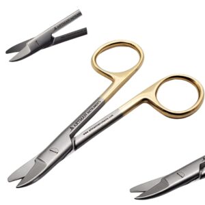 dental crown collar cutting scissors 4.25" curved for thin metal plastic rubber sheet cutting scissors art n craft