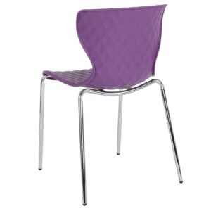 Flash Furniture Lowell Contemporary Design Purple Plastic Stack Chair