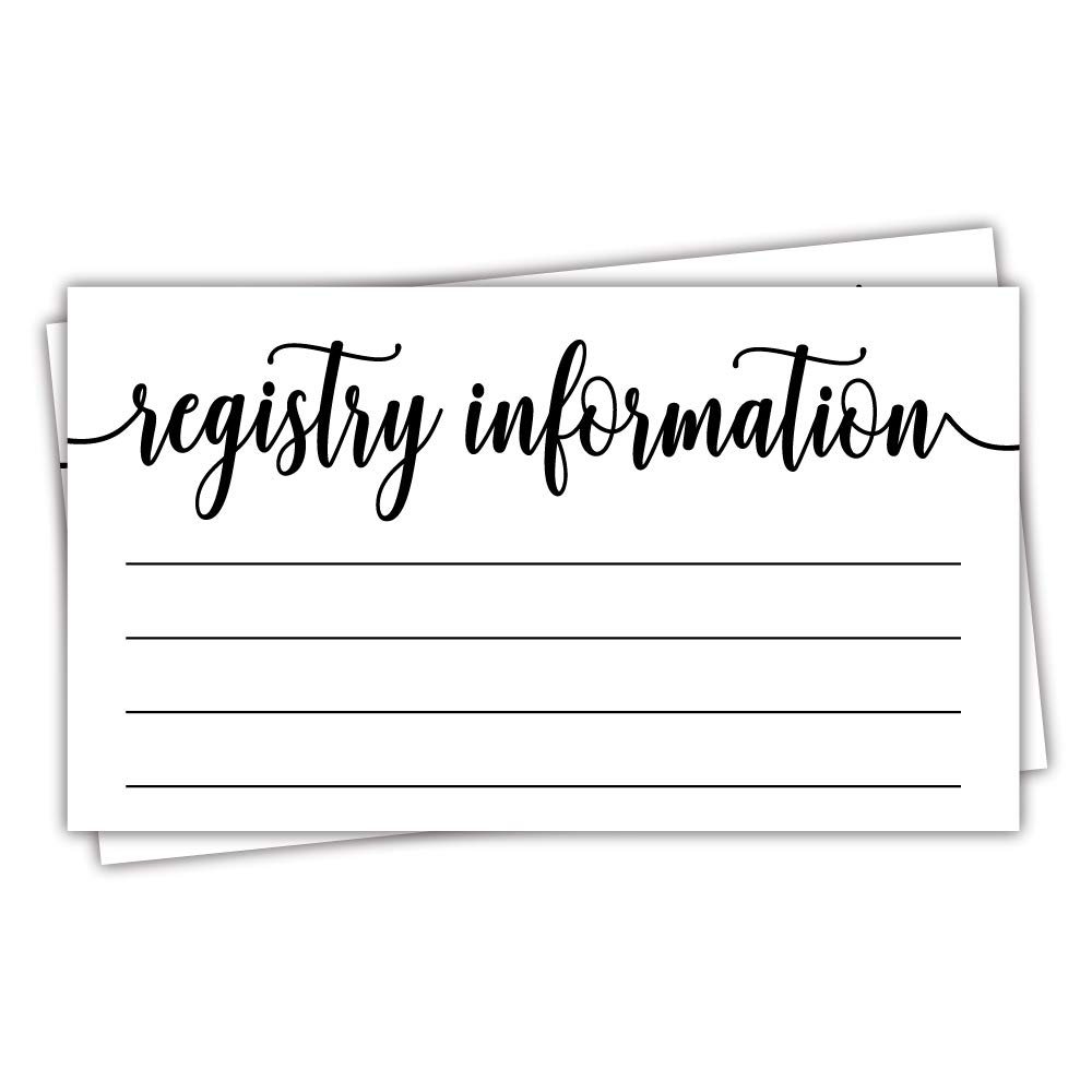 50 Registry Cards - Baby Shower or Bridal Shower - Invitation Inserts