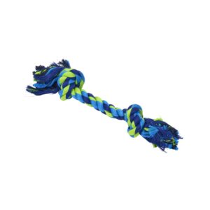 buster dog toys, dental rope 2-knot, lime, medium 12 in