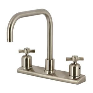 kingston brass fb2148zx millennium 8" centerset kitchen faucet, brushed nickel