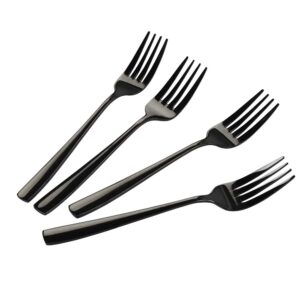 teyyvn black stainless steel dessert/salad forks, set of 16