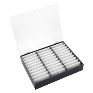 nail storage box, display box nail art decoration container empty nail tips storage box fake nail display case(black)