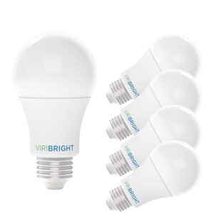 Viribright 100 Watt Equivalent (13W), LED Light Bulbs, Warm White 2700K, A19 100w Bulb, A19 Base Light Bulb, 4 Pack