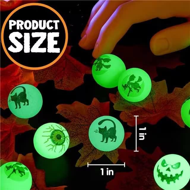 JOYIN 72 PCS Halloween Bouncy Balls, Glow in The Dark Bouncing Balls Eyeballs for Halloween Party Favors Decorations, Halloween Goodie Bag fillers, Trick or Treating School Classroom Game Prizes