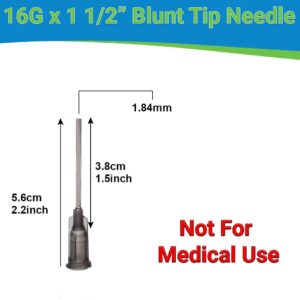 10ml Sterile Syringe 16g x 1 1/2" Blunt Tip Needles - Pack of 10 - Perfect for Precision Crafting, DIY Projects, Ink Refilling, and Detailed Applications