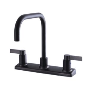 kingston brass fb2145ndl nuvofusion 8" centerset kitchen faucet, oil rubbed bronze