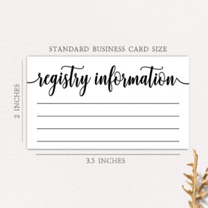 50 Registry Cards - Baby Shower or Bridal Shower - Invitation Inserts