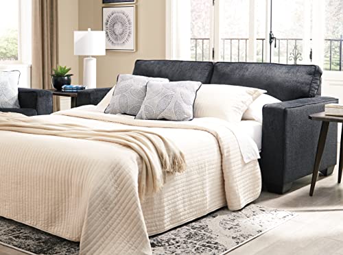 Signature Design by Ashley Altari Modern Queen Sofa Sleeper with 2 Accent Pillows, Dark Gray