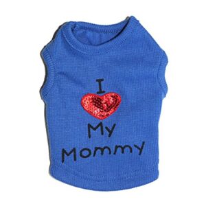 dog shirts i love my mom/mommy dad/daddy clothes doggy slogan costume cute heart vest for small dogs puppy t-shirt