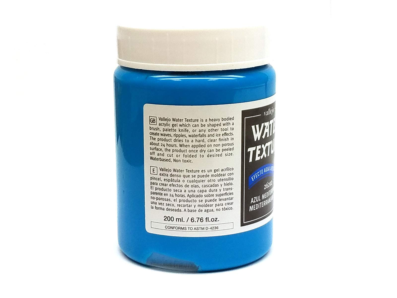 Vallejo Acrylicos Water Effects: Mediterranean Blue 200ml for RPG D&D Miniatures