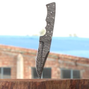 JNR Traders Damascus Steel Hunting Knife Blank Blade for Knife Making Supplies Diy Full Tang Fixed Blade 2173