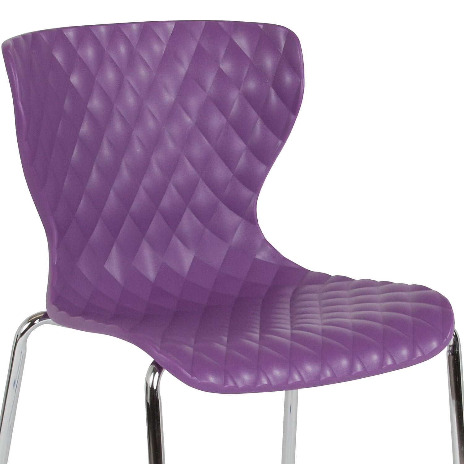 Flash Furniture Lowell Contemporary Design Purple Plastic Stack Chair