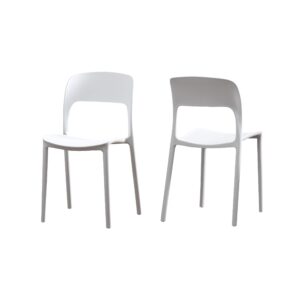 christopher knight home dean outdoor plastic chairs (set of 2), white