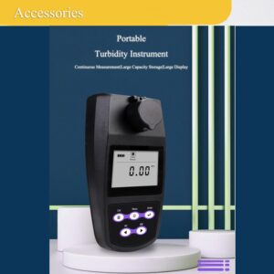 Portable Turbidimeter Turbidity Meter Kit Turbidity Tester with 4 PCS Calibration Solution Vials Range 0~1100 NTU/FNU 0~275 EBC 0~9999 ASBC