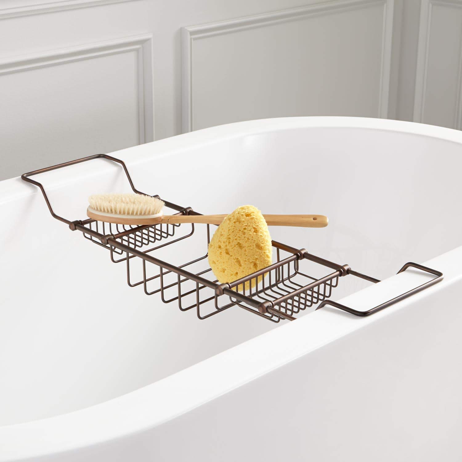 Signature Hardware 902478 Nottingham Brass Tub Caddy