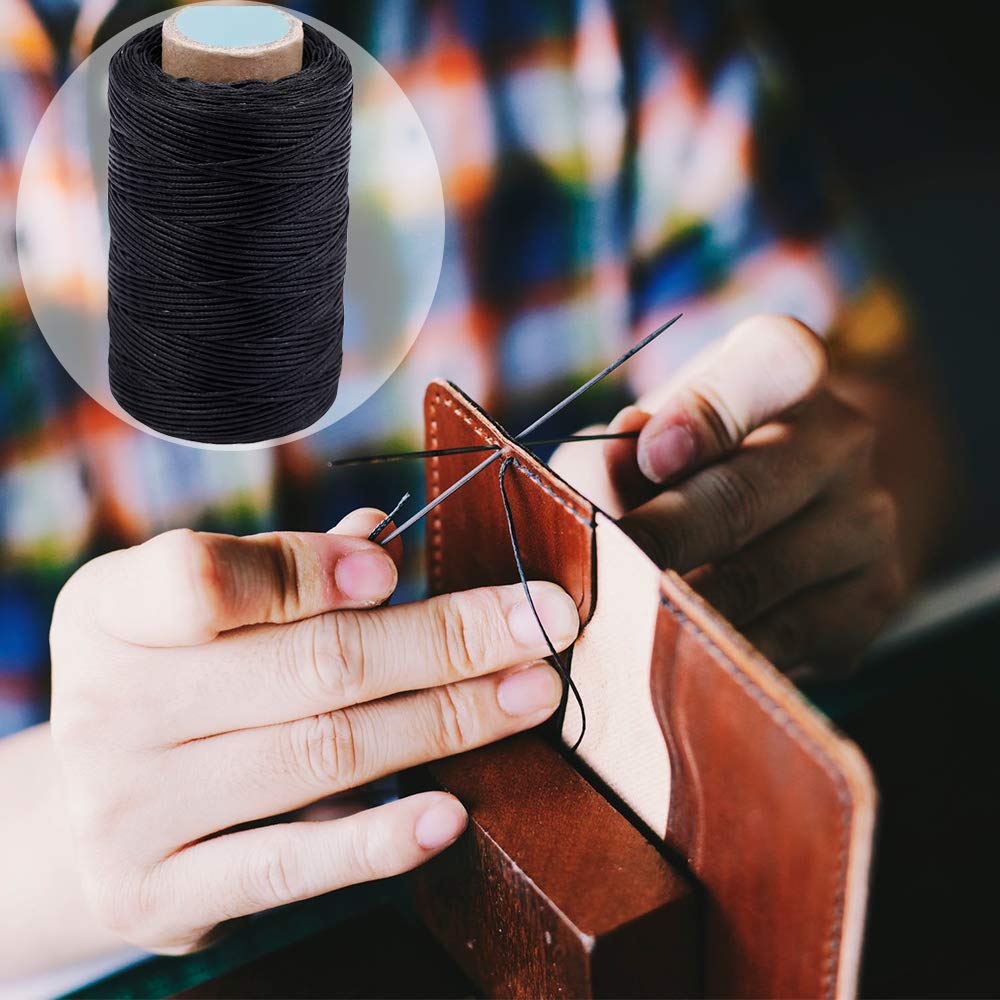 284Yards Leather Sewing Waxed Thread-Practical Long Stitching Thread for Leather Craft DIY/Bookbinding/Shoe Repairing/Leather Projects