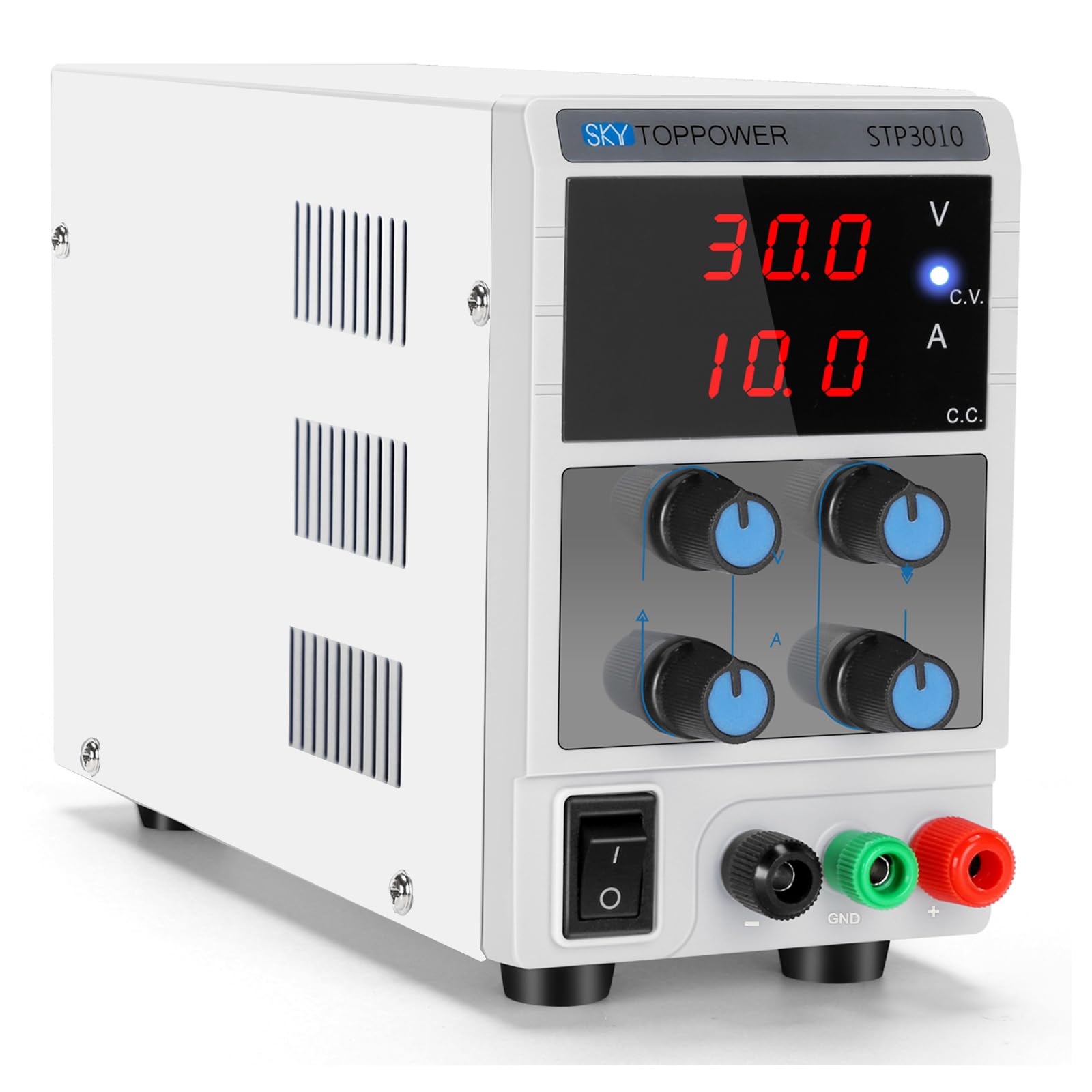 DC Power Supply Variable,30V 10A Bench Power Supply Electroforming,Adjustable Regulated Power with 3 Digit Display for Laboratory,Test Faulty Motor,Mobile Phone Repair,DIY,SKY TOPPOWER STP3010