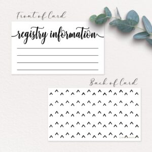 50 Registry Cards - Baby Shower or Bridal Shower - Invitation Inserts