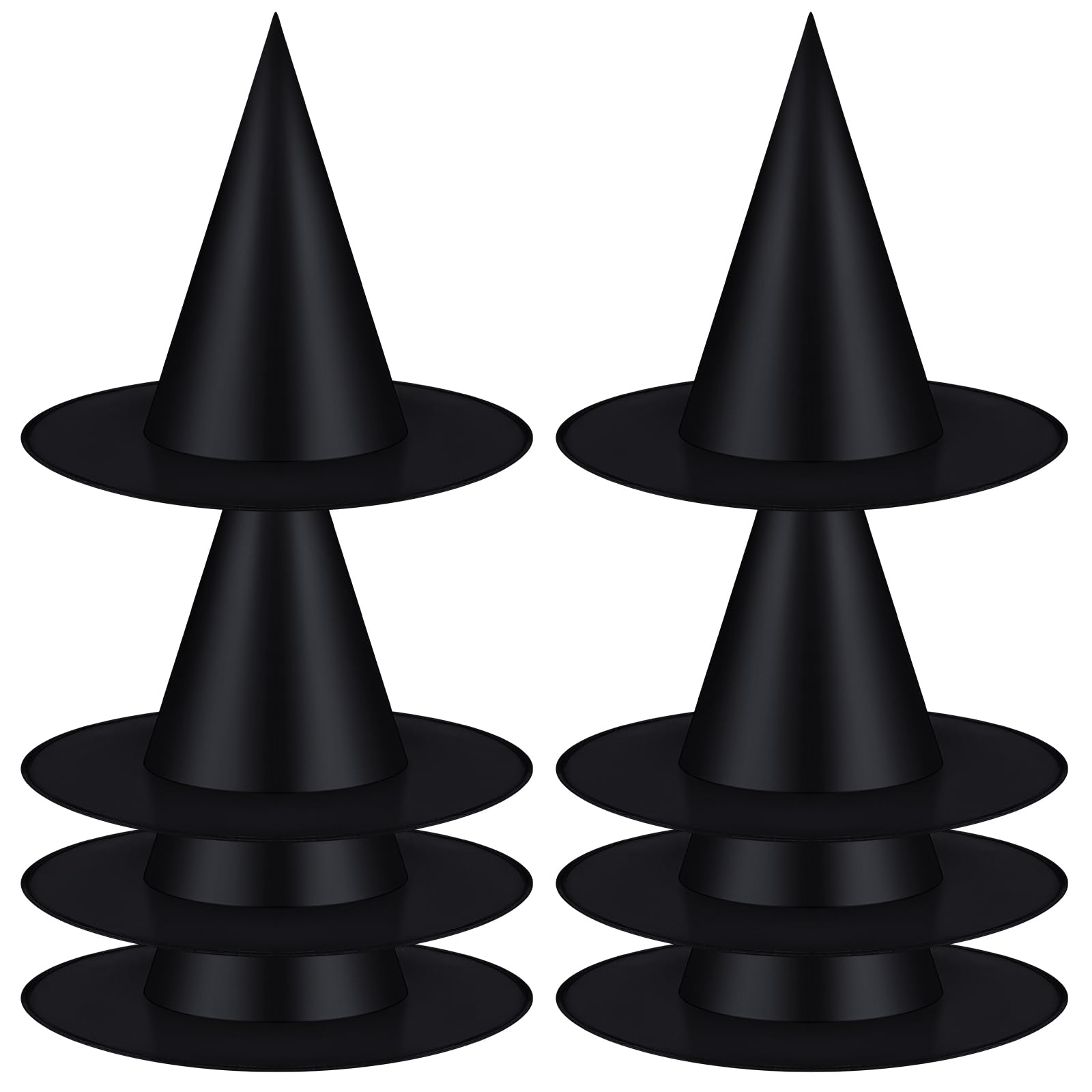 Tatuo 8 Pcs Halloween Hanging Witch Hats Decorations Witch Costume Black Hanging Wizard Hat Floating Porch Yard Decor(Simple)