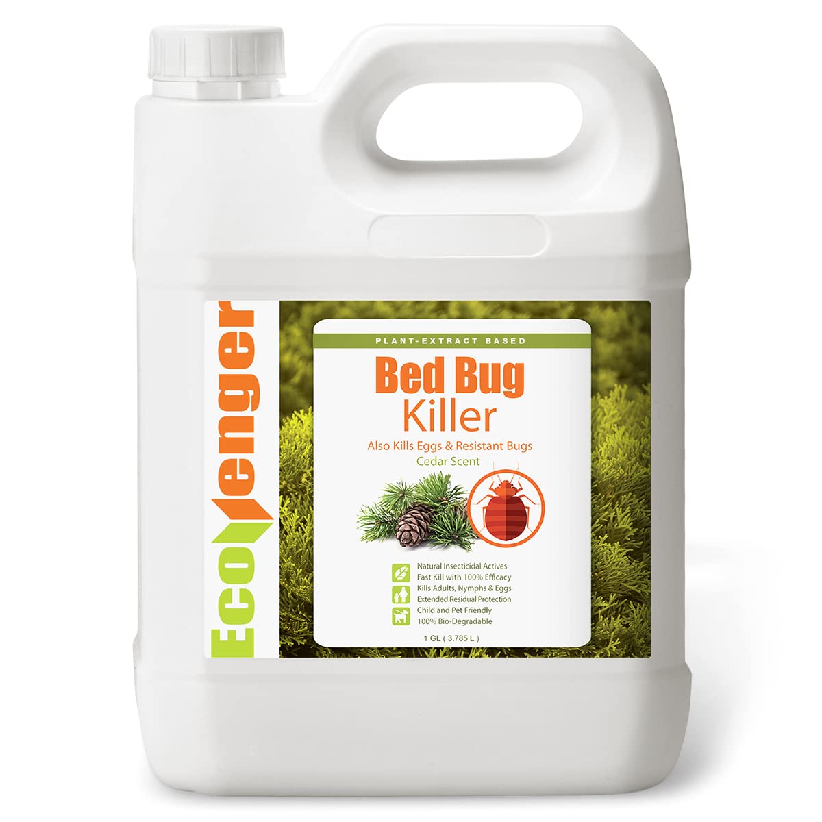 EcoRaider Bed Bug Killer Spray, Green + Non-Toxic, 100% Kill + Extended Protection (1 Gallon)