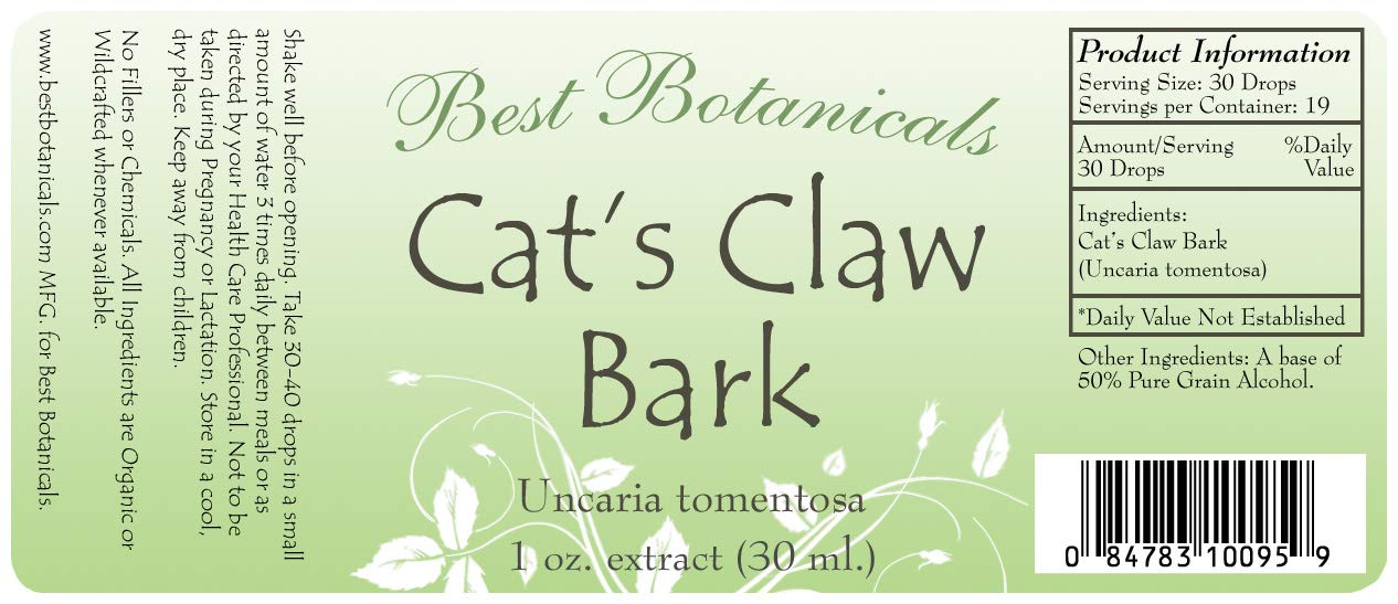 Best Botanicals Cat's Claw Bark Extract 1 oz.