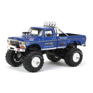 kings of crunch 1974 ford f-250 monster truck bigfoot #1 blue the original monster truck (1979) hobby exclusive 1/64 diecast model car by greenlight