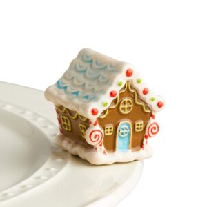 nora fleming candyland lane (gingerbread house) - hand-painted ceramic christmas decor - winter minis for the home and office